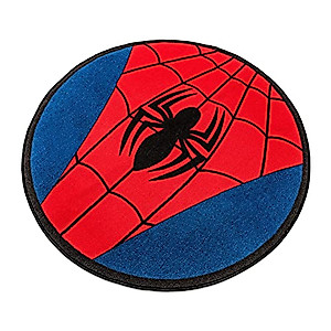 Marvel Spider-Man Chest Logo 52-Inch Round Printed Area Rug | Indoor Floor Mat, Accent Rugs For Living Room and Bedroom, Home Decor For Kids Playroom | Comic Book Gifts And Collectibles