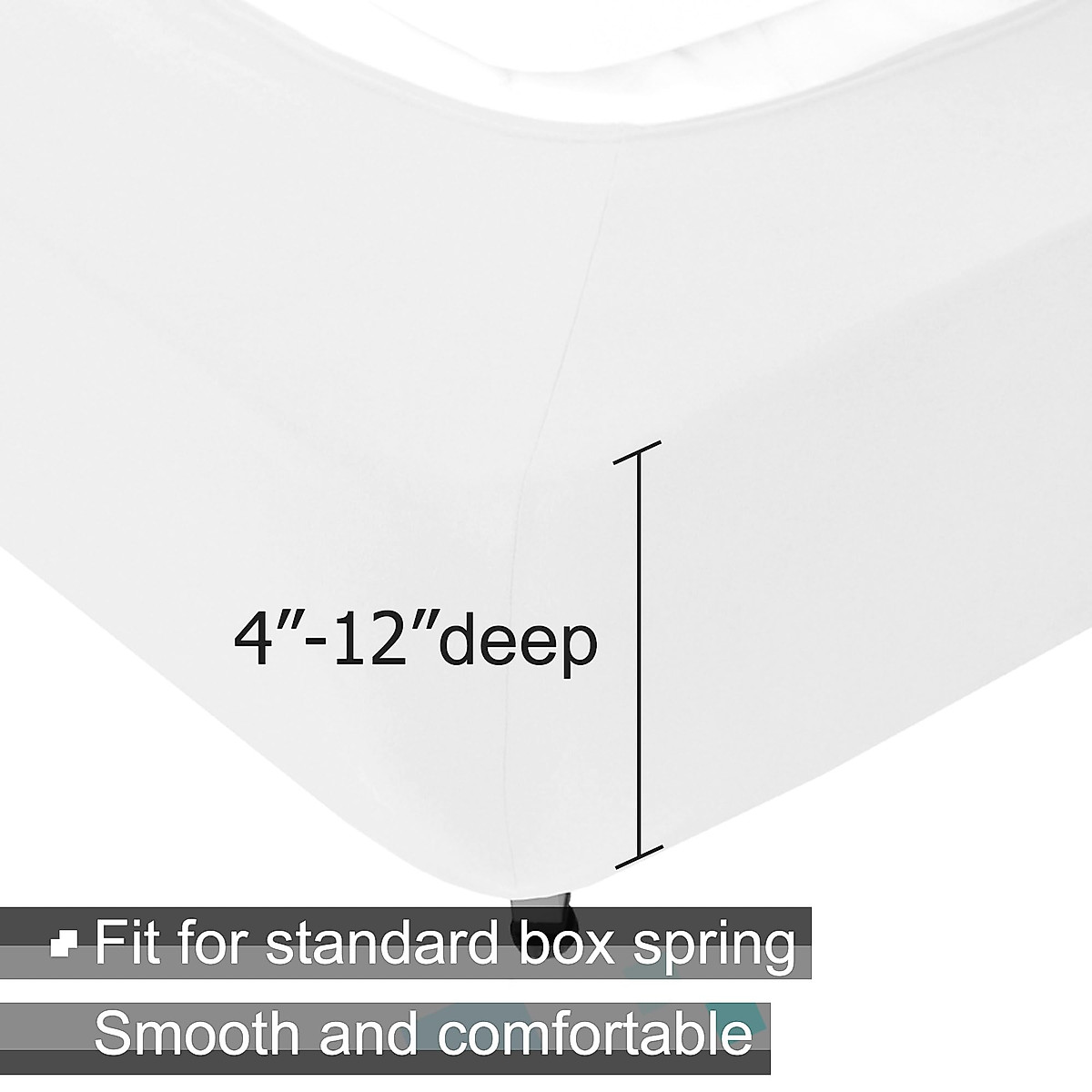 Alyvia Spring Box Spring Cover Full Size - Jersey Knit & Stretchy Wrap Around 4 Sides Bed Skirt for Hotel & Home - Full/Full XL, White