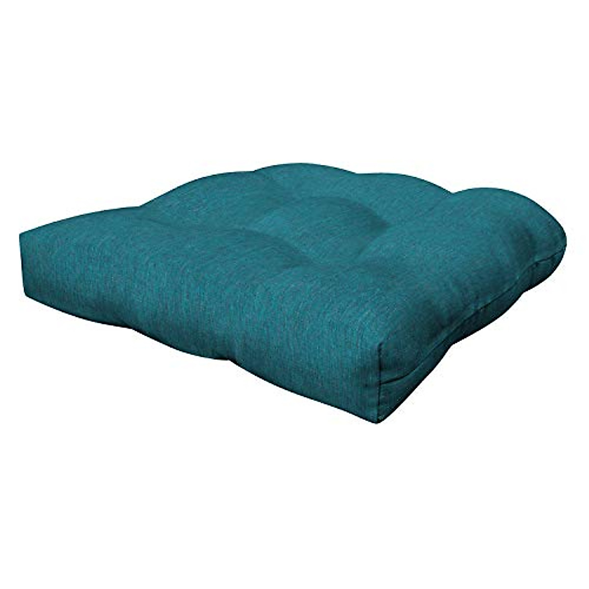 Honeycomb Outdoor Contoured Tufted Cushion Set, 19.5" W x 18.5" L, Textured Solid Teal Outdoor Chair Cushions