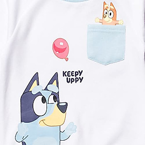 Bluey Bingo Toddler Boys Fleece Pullover Hoodie and Sweatshirt Blue/White 5T