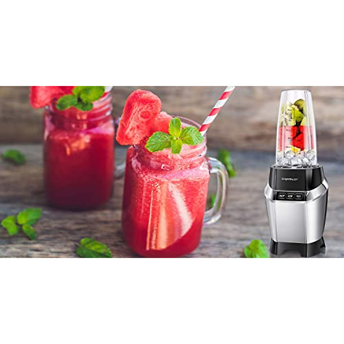 Aigostar 1000W Bullet Blender for Shakes and Smoothies, Personal Blender for Kitchen, Smoothie Blender Juice Licuadora for Crushing Ice Puree Frozen Fruit, Countertop Blender & 24 oz 20 oz To-Go Cups