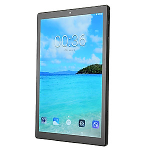 DAUZ Tablet, Front 5MP Rear 8MP 6GB RAM 128GB ROM 10.1in Tablet Support 4G Calls US Plug 100-240V for Study Entertainment (Black)