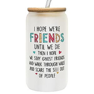Gifts for Friends Female - Friendship Gifts for Women Friends - Best Friend Birthday Gifts for Women - Inspirational Friend Gifts for Women, Bestie Gifts for Women, BFF Gifts - 16 Oz Friend Can Glass
