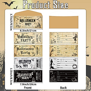 gisgfim 80PCS Halloween Party Invitations with Envelopes Vintage Halloween Fill In Black Invites Scary Skull Invitations Horror Halloween Party Ticket Invitations for Birthday Baby Shower Supplies