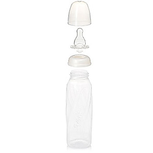 Evenflo Feeding Premium Proflo Vented Plus Polypropylene Baby, Newborn and Infant Bottles - Helps Reduce Colic - Clear, 8 Ounce (Pack of 6)