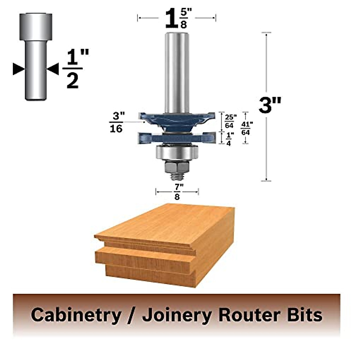 BOSCH 85626M 1-5/8 In. x 41/64 In. Carbide Tipped Ogee Stile Bit