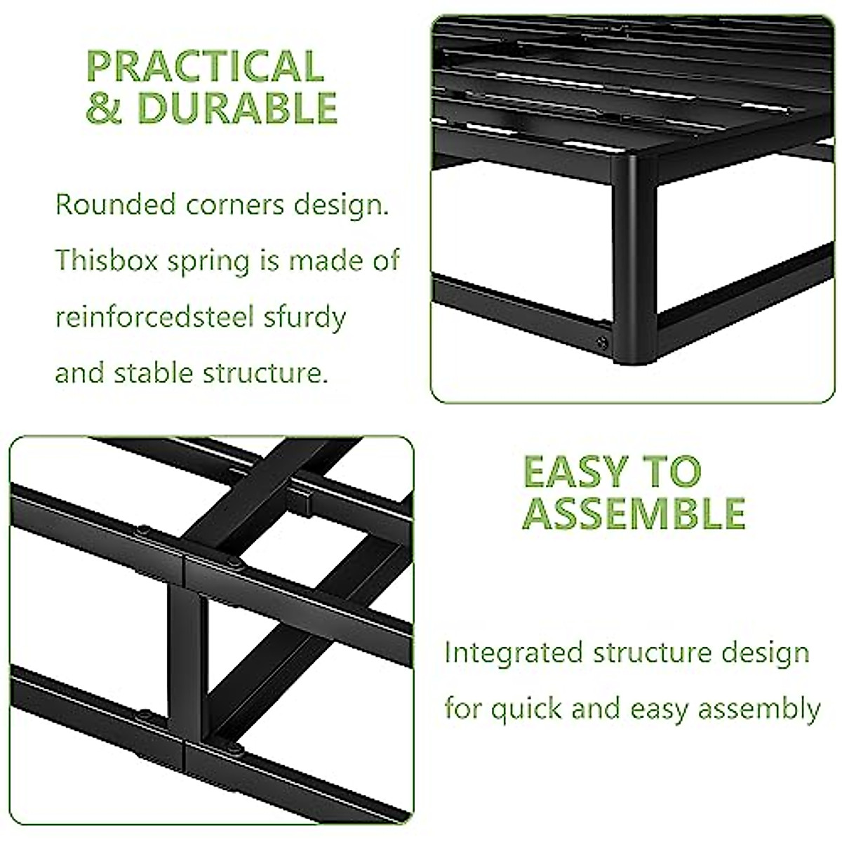 Sosain Full Box Spring 7 INCH High Profile Metal Heavy Duty Easy Assembly Sturdy Box Spring Mattress Foundation Extra-Strong Support No Noise Easy to Clean