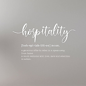 Hospitality Word Definition Meaning Wall Stickers Decor Quotes Removable Vinyl Word Meaning Wall Decals Boho for Kids Rooms Girls Boys Living Room Bedroom Kitchen Wall Art Decor 20x20in