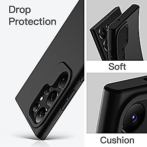 JETech Slim Fit Case for Samsung Galaxy S23 Ultra 5G 6.8-Inch, Soft TPU Thin Protective Phone Cover with Matte Finish, Shockproof (Black)