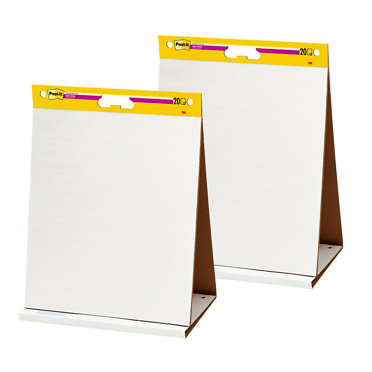 Post-it Super Sticky Portable Tabletop Easel Pad, Great for Virtual Teachers and Students, 20x23 Inches, 20 Sheets,Pad, 2 Pads (563 VAD 2PK)