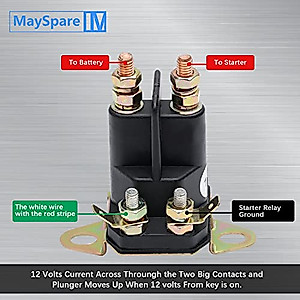 MaySpare 4 Pole Starter Solenoid Relay Switch 145673 Compatible with Briggs & Stratton Engine MTD Sears and Craftsman LT1000,Poulan Husqvarna 146154 145673 73233 109081X