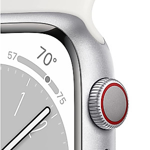 Apple Watch Series 8 (41MM, GPS) - Silver Aluminum Case with White Sport Band (Renewed Premium)