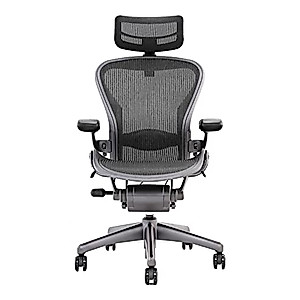 Open Box Herman Miller Aeron Fully Loaded, Adjustable Headrest, Aluminum
