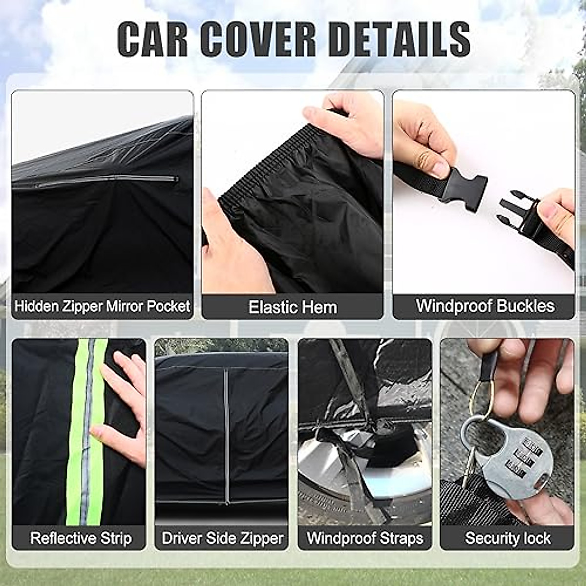 Waterproof Car Cover Compatible with Chverolet K5 Blazer/GMC Jimmy 1969-1991 210T All Weather Classic Car Covers with Zipper Door for Snow Rain Dust Protection