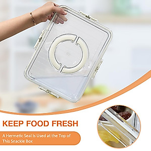 Divided Serving Tray with Lid and Handle - 8 Compartment Snackle Box Charcuterie Container, Food Container,Snack Tackle Box,Clear Snack Organizer Travel,For Party,Road Trips,Picnic,Sport Games 1pack