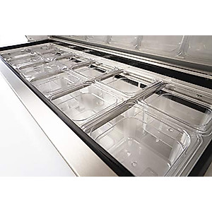 Kelvinator KCHST48.12 Stainless Steel Sandwich/Salad Preparation Table, 48" with 12GN 1/6 containers
