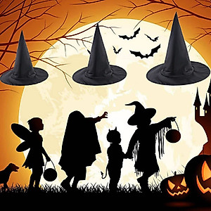QUAAM 8 Pack Halloween Black Witch Hats,Halloween Christmas Party Cosplay Decoration Witch Hats Costume Accessories