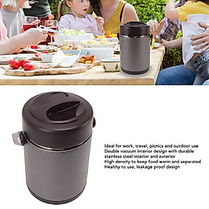 Insulation Vacuum Food Jar, 2L Multi Layer Dark Gray Large Capacity Insulated Food Container for Office
