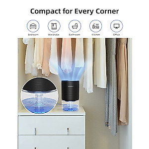 Dehumidifiers, Small Dehumidifiers for Home Bedroom 2300 Cubic Feet with Auto-off, Ultra-Quiet Mini Dehumidifier with Lights Energy Saving for Basement Bathroom Office RV