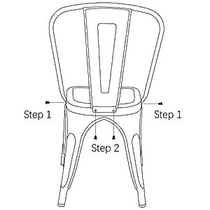 Furmax Metal Chairs Indoor/Outdoor Use Stackable Chic Dining Bistro Cafe Side Chairs Set of 4 (Distressed White)