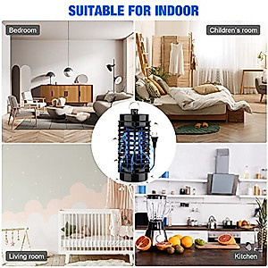 4 Pcs Summer Bug Zapper Indoor Electric Mosquito Zapper Insect Fly Zapper Mosquito Trap for Indoor Outdoor Home Patio Kitchen Backyard Camping Gnat Moth Fruit Fly, Black