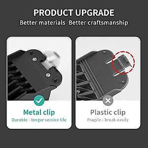 Yinke for Wahl Clipper Guards Set, Hair Guide Combs with Metal Clip, 2 Cutting Lengths 1/8 & 3/8 inch, Fits Most Cordless/Cord Wahl Clippers (Black)