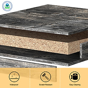 Ebeneze Bookshelf, Z-Shelf Bookcase, Freestanding Multifunctional Display Shelves, Wood Decorative Storage Shelving, 6-Tier Modern Shelf for Living Room, Home Office and Bedroom, Oak Grey