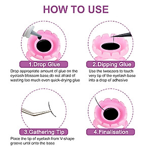 Glue Rings for Eyelash Extensions 100PCS Glue Rings MEKK Eyelash Extension Glue Rings Lash Extension Supplies Lash Glue Rings Disposable Lash Extension Supplies(Pink)
