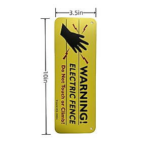 8-Pack Warning Electric Fence Safe Sign, 10"x 3.5" Plastic Sign