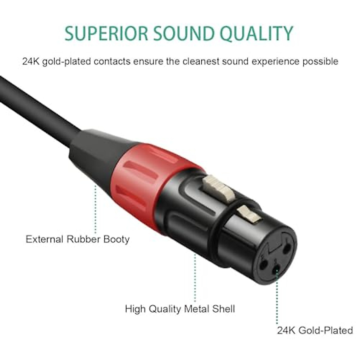 JOMLEY Mini XLR to XLR Cable,XLR Female to Mini XLR Male Microphone Audio Cable for Blackmagic Pocket 4K Camera Video Assist 4K - 1ft