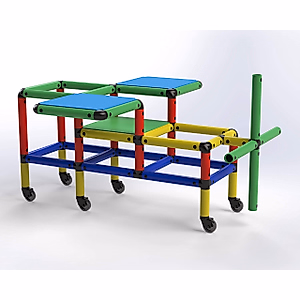 FUNPHIX Wheelies - Buildable Play Structure Set with Wheels, Indoor and Outdoor STEM Learning Construction Toy for Ages 2-12 Years