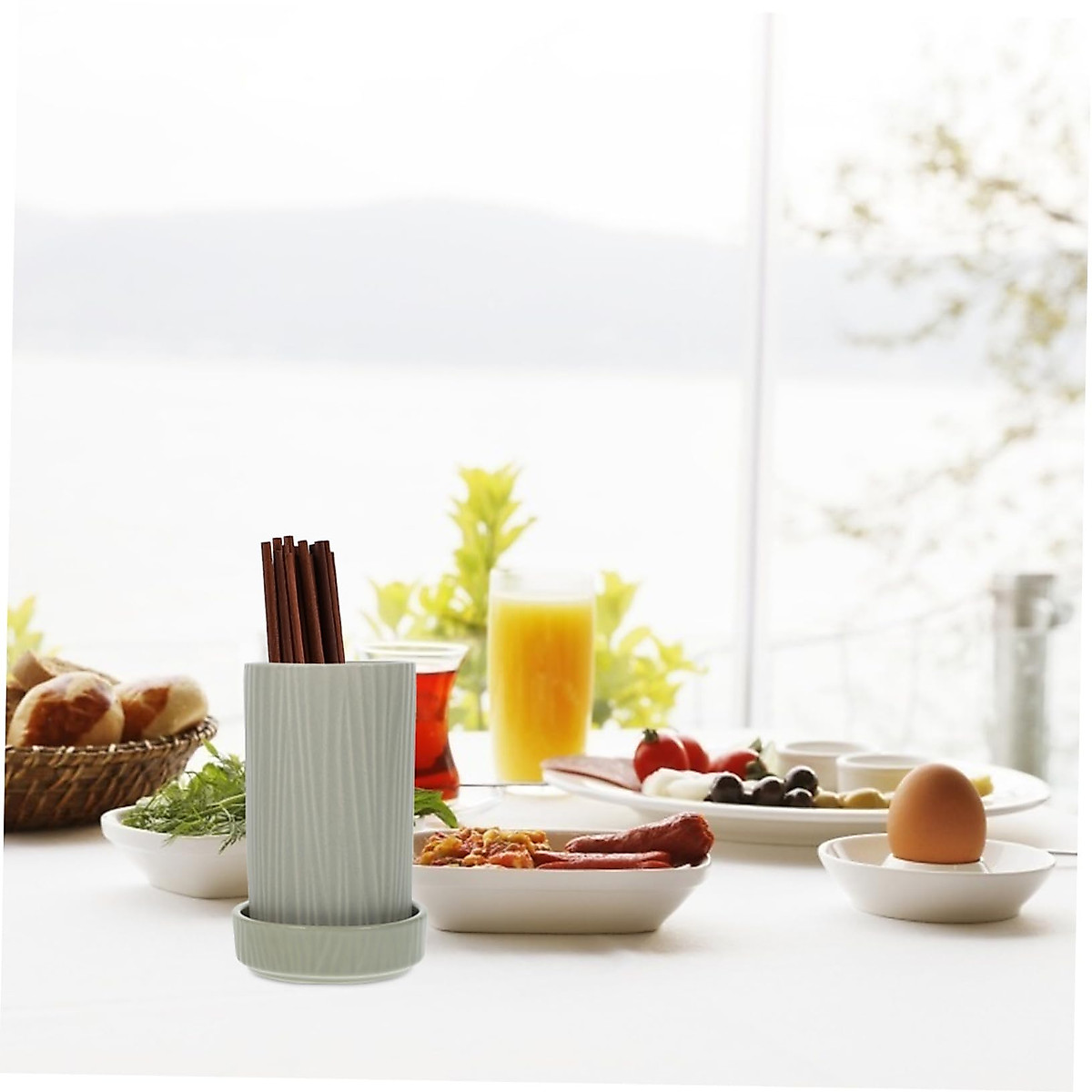 RORPOIR Ceramic Drainer Cutlery Pan Ceramics Household