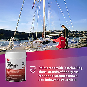 3M Marine High Strength Repair Filler, 46014, 1 gal, White, Gallon