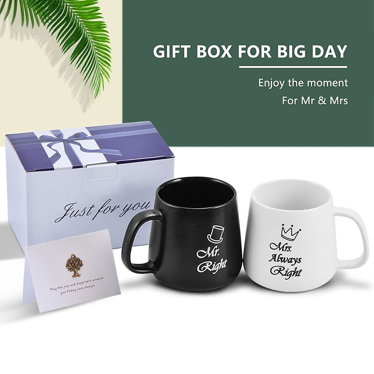 MCleanPin Mr Right Mrs Always Right Coffee Mugs,Couple Gifts,Wedding Gidts,Couple Mugs Bridal Shower Gifts for Bride And Groom,Engagement Gifts