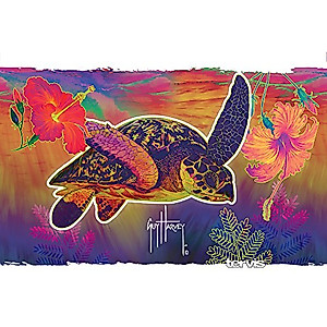 Tervis Triple Walled Guy Harvey Insulated Tumbler Cup Keeps Drinks Cold & Hot, 20oz - Stainless Steel, Neon Turtle