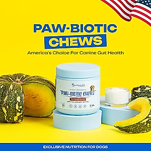 Probiotics for Dogs, Grain-Free, No Corn, 6 Billion CFU, Dog Probiotics with Pumpkin & Yogurt, for Digestive & Gut Health, Targets Bloating, No Poo, Itchy Skin & Constipation, Beef Flavor, 120 Chews