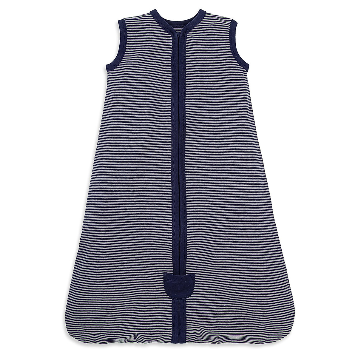 Burt's Bees Baby Baby Beekeeper Wearable Blanket, 100% Organic Cotton, Swaddle Transition Sleeping Bag, Midnight Stripe, Medium