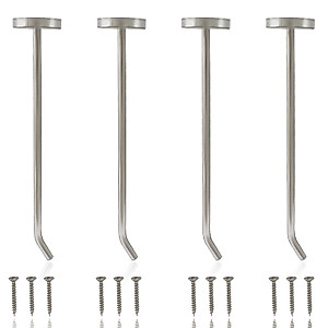 Moicstiy 4 Pack 8 Inch Stainless Steel Coat Hook, Robe Hook Heavy Duty Nose Wall Hooks Bath Towel Hangers for Living Room, Hotel, Bathroom, Kitchen, Garage (Silver)