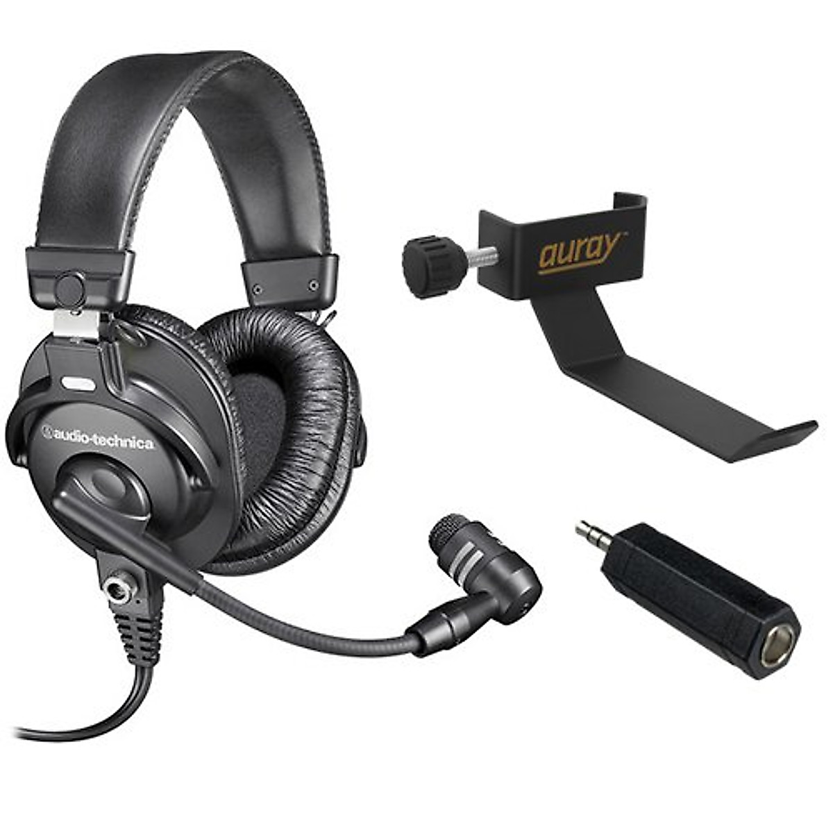 Audio-Technica BPHS1 Broadcast Stereo Headset with Desktop Headphone Stand and 1/4" TS Female to 3.5mm TRS Male Adapter