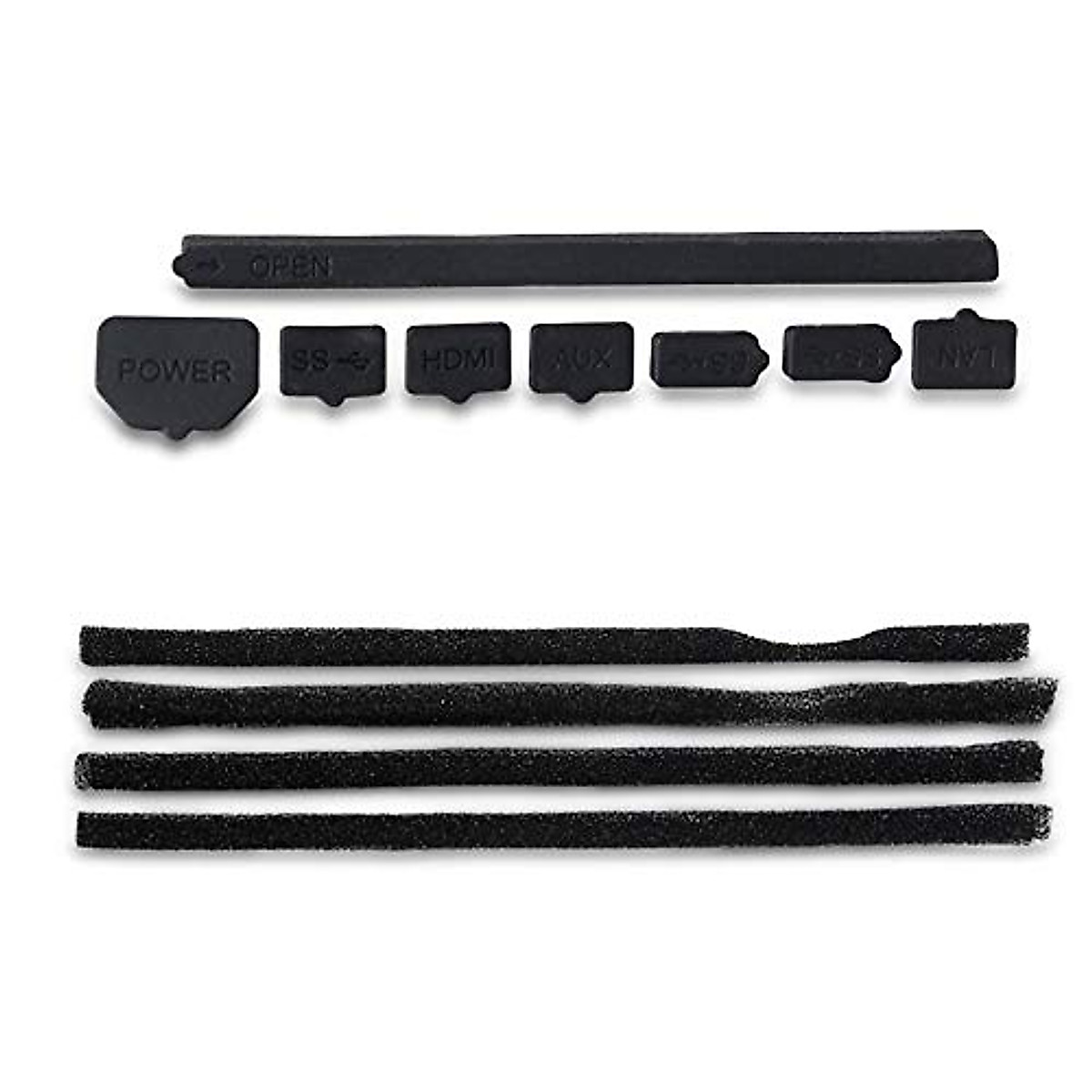 Lironheel Dust-Proof Cover Filter Mesh Jack Stopper Pack Dustproof Kits Suitable for Playstation 4 Pro PS4 Slim Gaming Console Black