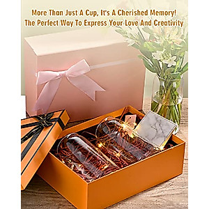 Rainforce 20 Oz Glass Cups With Lids And Straws, Beer Can Shaped Glass 12Pcs Set, Iced Coffee Cups, Glass Beer Can Cups, Drinking Glasses With Bamboo Lids, Beer Glasses, Cute Tumbler Glass Cups