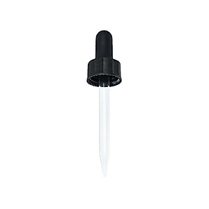 (Pack of 24) 1 oz. Amber Boston Round with Black Glass Dropper
