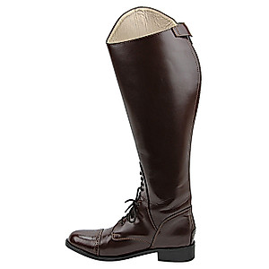 Hispar Women Ladies Victory Leather English Field Boots Horse Back Riding Equestrian - Brown 8 SLIIM CALF