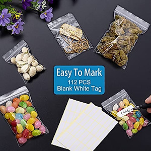 Small Plastic Bags, 400 PCS Mini Baggies, 4 Assorted Sizes, Transparent Jewelry Bags, Mini Zip lock Bags, Resealable Poly Bags for Pill, Beads, Screws, Packaging