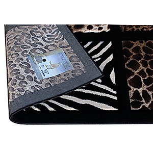 Modern Area Rug Animal Prints 8 Feet X 10 Feet 6 Inch Design S 251 Black