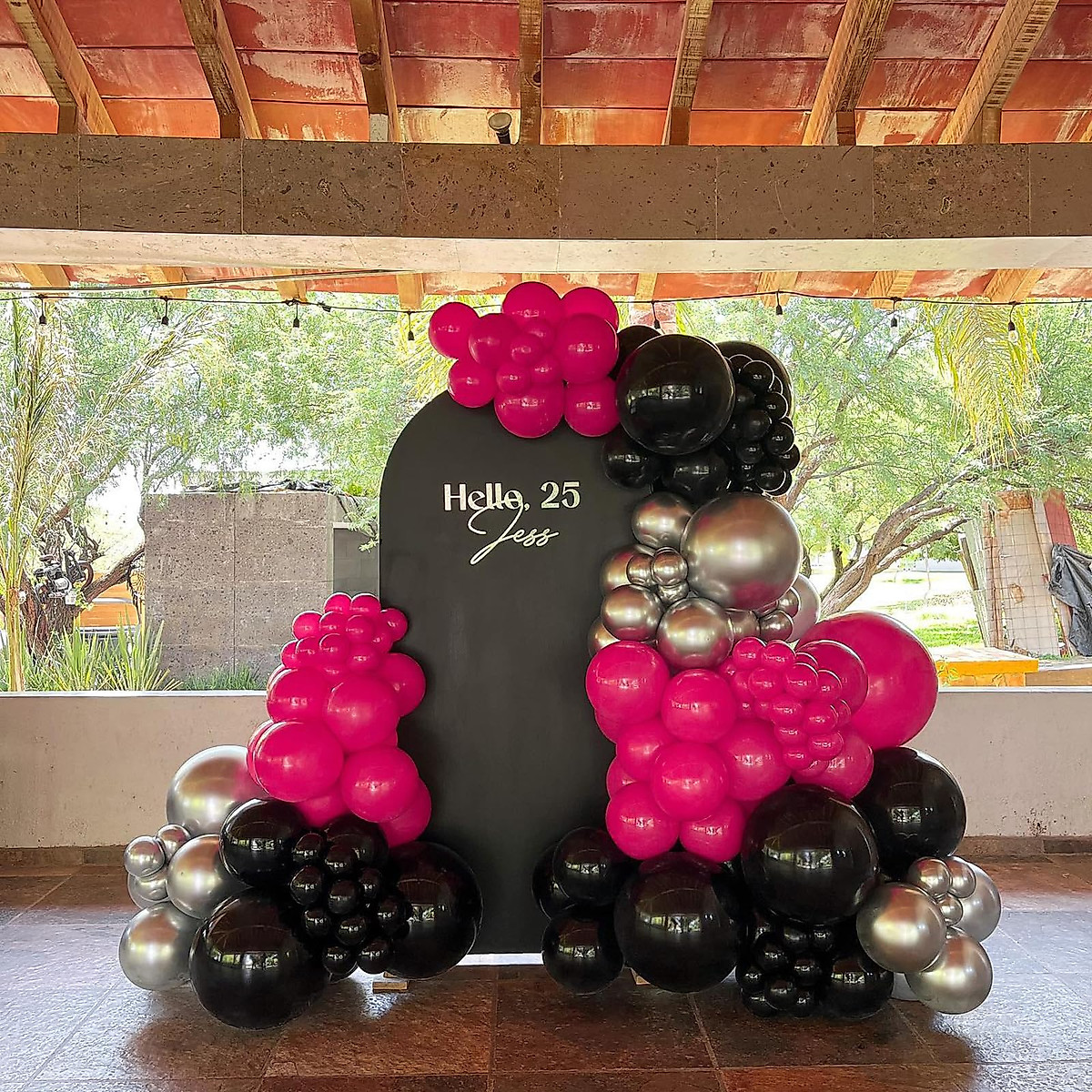 80pcs Hot Pink Balloons 12inch,Bright Pink Latex Balloons for Birthday Bridal Shower Wedding Bachelorette Party Decorations (with Hot Pink Ribbon)