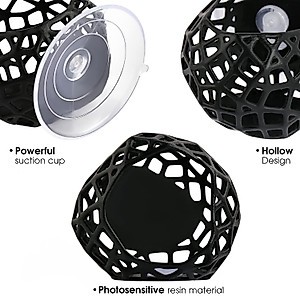 Aquarium Plant Holder, Fish Tank Plant Holder with Suction Cups, Aquarium Planter Cup, Hanging Aquarium Planter Cups, for Aquatic Plant Cultivation and Water Feature Decoratio(Black)