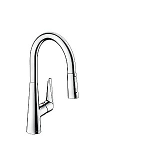 Talis S High Arc Chrome Kitchen Faucet + Soap Dispenser + Base Plate