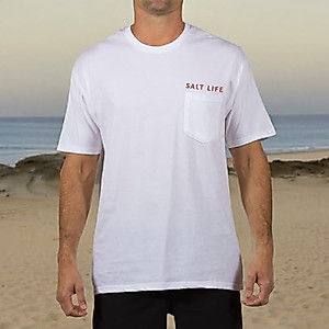 Salt Life Sailin Flag Short Sleeve Classic Fit Shirt, White, X-Large