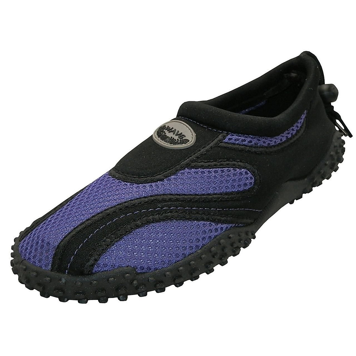 Easy USA Womens Aqua Wave Water Shoes (8, Black/Purple)